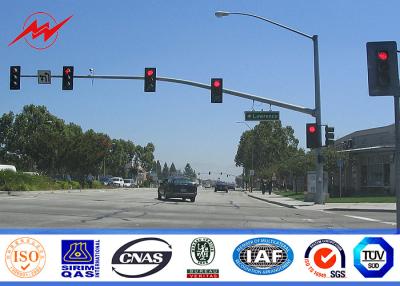 China Custom 4.5m Height Galvanized Traffic Light Signs With Single Bracket for sale