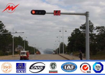 China Durable Double Arm / Single Arm Signal Traffic Light Pole LED Stop Lights Pole for sale