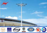 China Gr65 Steel Tubular Pole High Mast Light Pole Single Double / Triple Arm For Stadium for sale