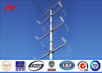 China Class 1 Electrical Power Pole 5mm Thickness Galvanization For 69kv Transmission Pole for sale