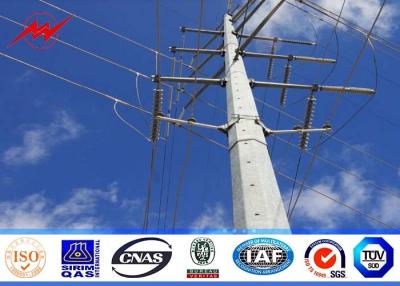 China 21m 5000kg Galvanized Steel Outdoor Light Pole 6mm Thickness With Stepped Bolt for sale