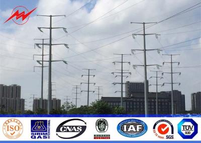 China Angle Arms 8 Sides Steel Utility Pole 21 M Steel Power Poles Galvanized for sale