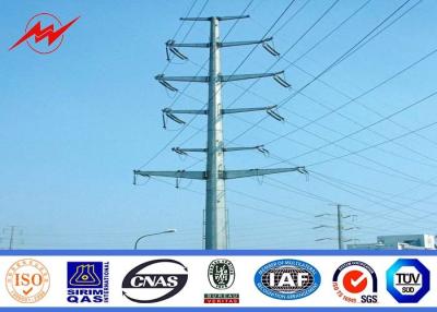 China 132 Kv Utility Pole Hot Dip Galvanized Steel Poles 3mm Thickness for sale