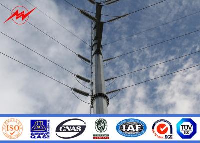 China Bitumen Galvanized Electrical Power Pole With Circuit Breaker Switch for sale