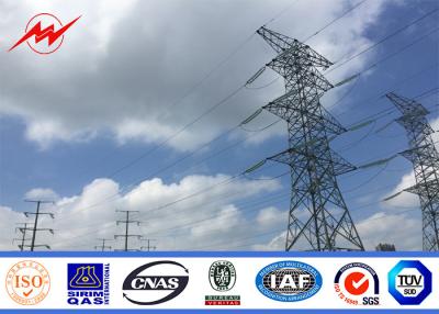 China 220 KV Round Galvanized Electrical Power Pole Transmission Line Poles ISO Approval for sale