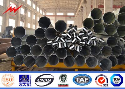 China Polygonal 16m 800 DaN Galvanized Steel Power Pole 10kV - 220kV Capacity for sale