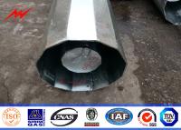 China Round Shaped Galvanized Steel Pole 16 Sides With Galvanized Climbing Bolt for sale