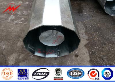 China Round Shaped Galvanized Steel Pole 16 Sides With Galvanized Climbing Bolt for sale