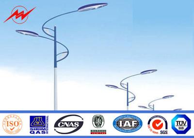 China 8M Q345 Hot DIP Galvanized Street Lighting Poles Highway Steel Poles With Single Arm for sale