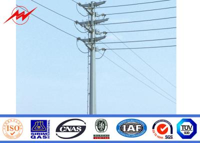 China Outdoor Galvanized Steel Transmission Line Poles 15M 15 KN 355 Mpa Yield Strength for sale