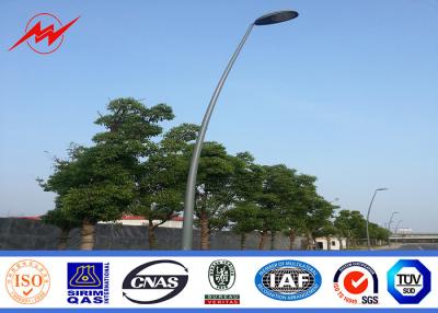 China Street Lighting Single Bracket Parking Light Poles 6m Height Steel 3mm Thickness for sale
