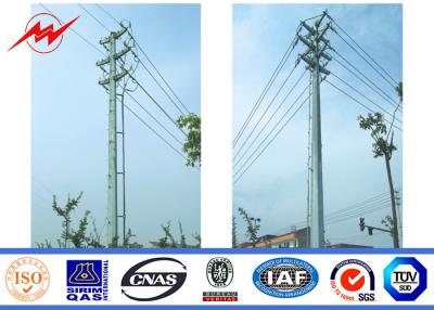 China 36KV ASTM A 123 Galvanized Electrical Steel Transmission Line Poles with Cross Arm for sale