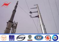China 2 Sections Hot Dip Galvanized Electrical Power Pole With Arms Drawings 17m Height for sale