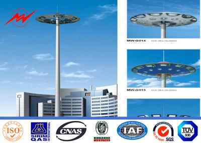 China Welding Black Color High Mast Pole For Airport Lighting Waterproof 30m 80m for sale