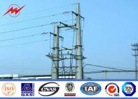 China 132 KV 15m Galvanized Steel Power Transmission Poles With Cross Arm 12 Side for sale