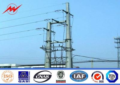 China 132 KV 15m Galvanized Steel Power Transmission Poles With Cross Arm 12 Side for sale