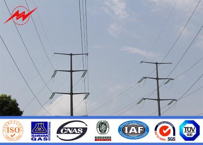 China High Voltage Galvanised / Galvanized Steel Pole For Power Transmission Line for sale