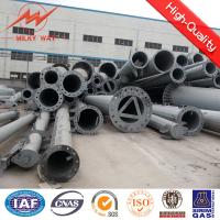 China Conical Galvanized Steel Power Line Pole AWS D1.1 For 220Km/H Wind Pressure for sale