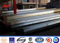 China Africa Transmission Line Galvanized Steel Power Pole With Cross Beams 10KV - 220KV for sale