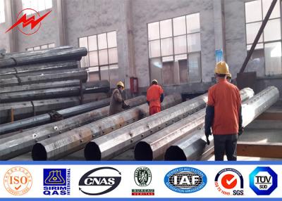 China Tapered Galvanized Steel Power Pole Metal Telephone ASTM A123 for sale