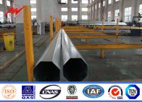 China 16mm Steel Utility Poles With Double Crossarm 5mm Thickness For Transmission Line for sale