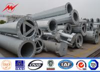China 110KV Galvanized Polygonal / Round 18.5m Steel Utility Power Pole With Cross Arm for sale