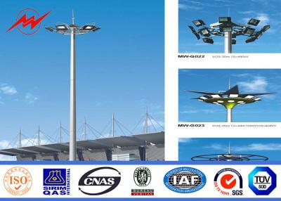 China highway / Football Stadium High Mast Light Pole 30m Height 12mm Thickness for sale