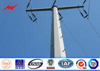 China 115KV 75Feet Tapered Round Steel Utility Power Poles / Galvanized Steel Pole for sale