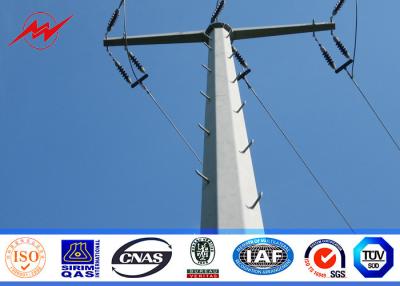 China 115KV 75Feet Tapered Round Steel Utility Power Poles / Galvanized Steel Pole for sale