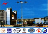 China 40M Gr65 Steel Tubular Pole / High Mast Light Pole Square Light Bracket For Football Stadium for sale