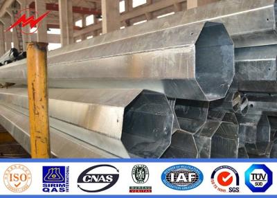 China Transmission Line Galvanized Steel Pole / 132KV 16m steel tubular pole for sale
