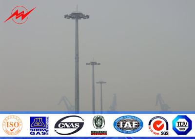 China Galvanized Octagonal 45M High Mast Light Pole With Platform Bracket Arm For Stadium Lighting for sale
