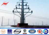 China 14m Octagonal Steel Power Distribution Poles Galvanized Bitumen AWS D1.1 For Transmission Overline for sale
