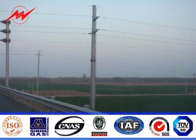 China AWS D 1.1 69kv Steel Tubular Electric Power Pole With Galvanized  Cross Arm for sale