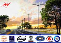 China 10m 5mm Wall Thickness Outdoor Square Galvanized Street Light Poles Parking Lot Light Pole With Double Arms for sale