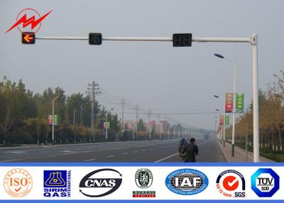 China Galvanized Polyester Or Powder Coated Traffic Signal Light Pole Q345 Material for sale