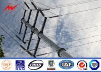 China Octagonal Conical  Electric Steel Power Poles With Cross Arm Accessories for sale