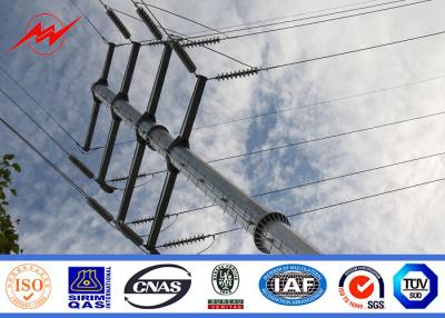 China Octagonal Conical  Electric Steel Power Poles With Cross Arm Accessories for sale