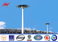 China 45M 80 Nos HPS Light High Mast Tower Pole 10mm Thickness  with Round Light Carriage for sale