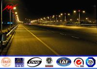 China Hot Dip Galvanized Outdoor Street Lighting Poles 5M To 8M With Double Curved Arm for sale