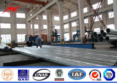 China 11kv Polygonal Utility Power Poles Tower Galvanized Steel Overhead 25KN Load for sale