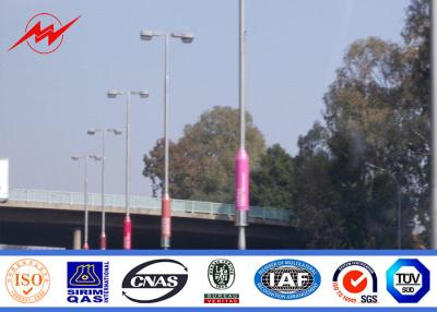 China Hot Dip Galvanized 12m Q235 Single Arm Street Light Poles For Road Lighting for sale