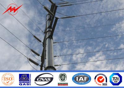China 9 m - 100m Tubular Steel Utility Pole For Electrical Distribution Line Project for sale