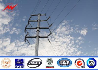 China Galvanized And Bitumen Steel Pole For Power Distribution Line Pole for sale