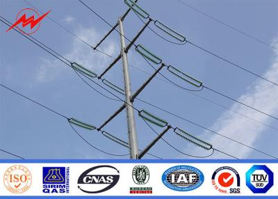 China 8M 5 KN Electric Power Pole , Metal Utility Poles With Cross Arm Accessories for sale