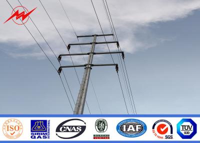 China 5mm Thickness Galvanised Steel Poles , Steel Transmission Poles For Power Line Project for sale