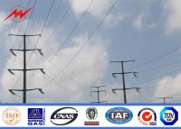 China Conical Steel Power Pole For Distribution Line , Galvanization Electric Utility Poles for sale