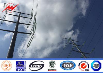 China Galvanized Transmission Electrical Power Pole Suspension Cross Arm With 11kv Insolutors for sale