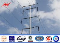 China Tapered Steel Utility Pole , Electrical Transmission Line Galvanised Steel Poles for sale