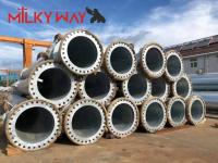 China 24m 32m Height Conical Electrical Power Pole Base Plate Type for sale